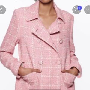 Zara | Jackets & Coats | Zara Nwt Pink Check Coat Chanel Jackie Kennedy ...